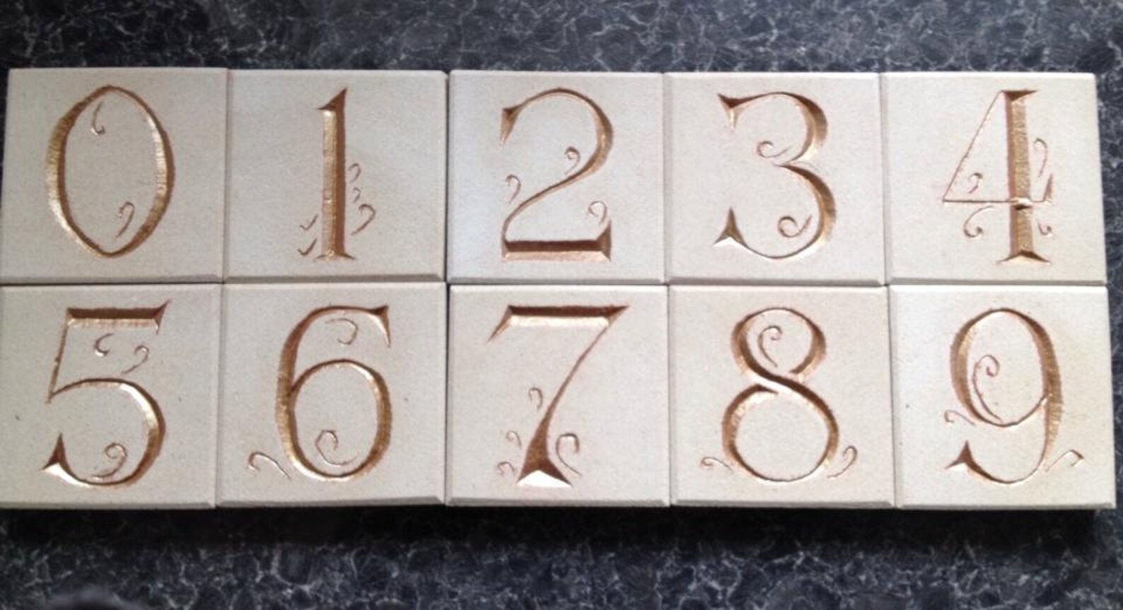 Hand-cut and Painted House Number Plaques in Portland Stone - Etsy