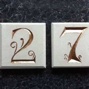 Hand-cut and Painted House Number Plaques in Portland Stone - Etsy
