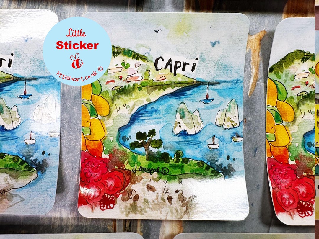 Capri Italy Sticker Little Landmark Cities Cute Permanent Premium ...