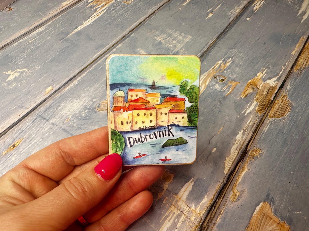 Dubrovnik Croatia Little City Landmark Cute Wooden Fridge Magnet - Etsy