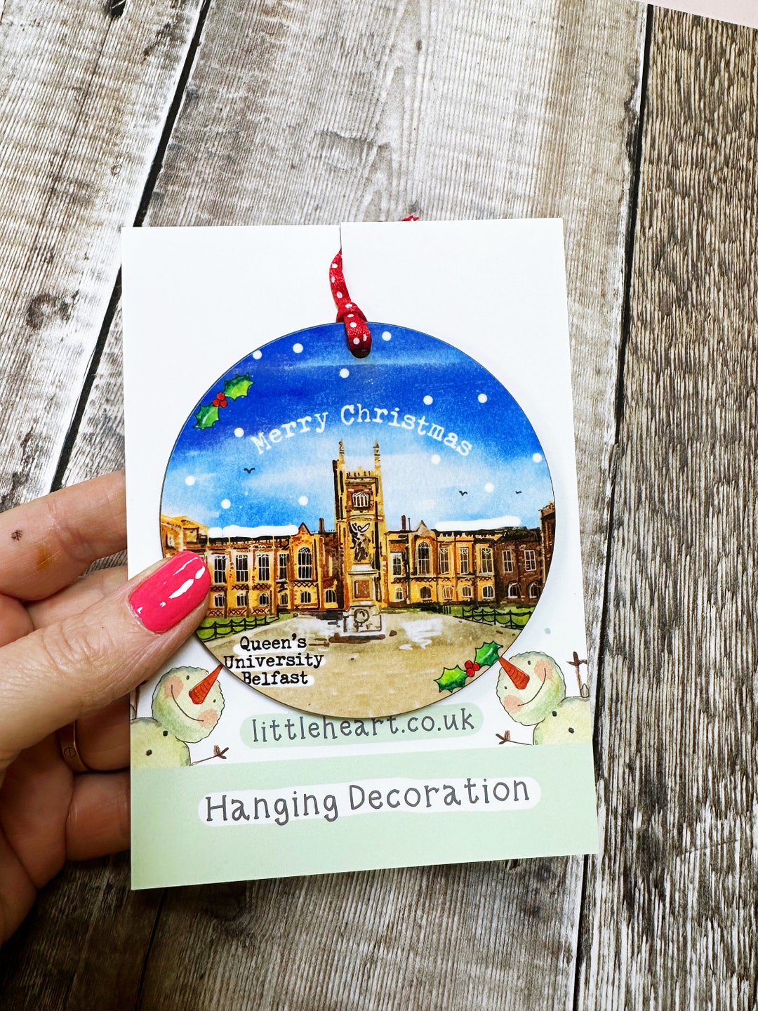 Queen's University Belfast Wood Melamine Christmas Tree Decoration ...