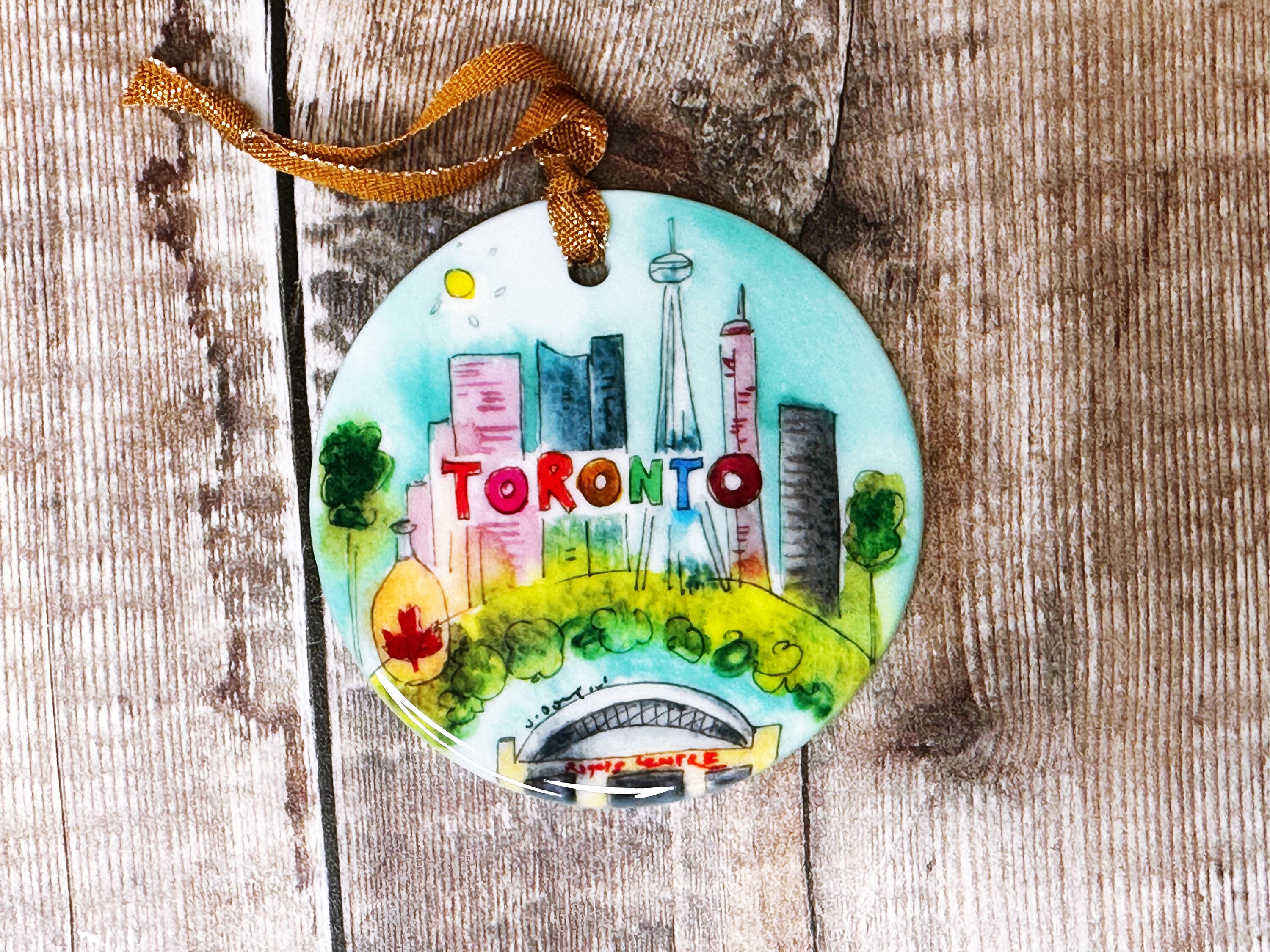 Toronto Canada Landmarks Cute Ceramic Hanging Decoration Christmas - Etsy