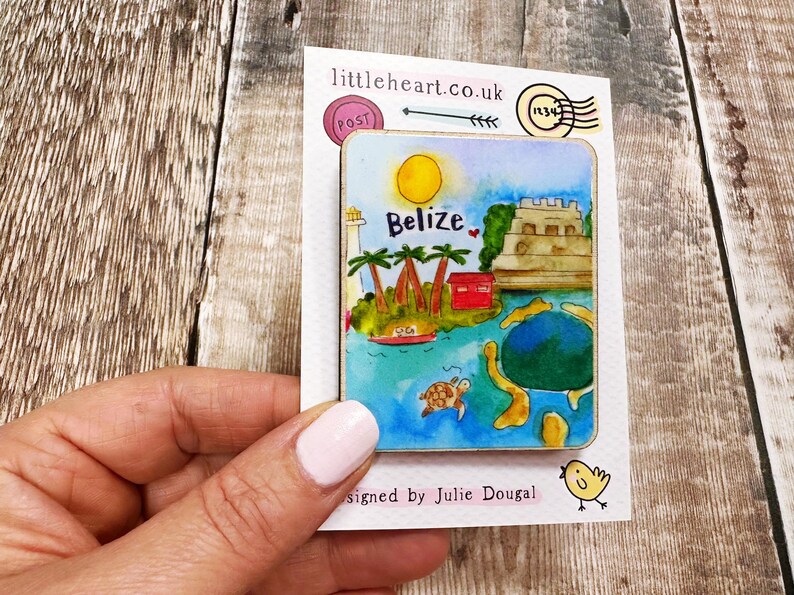 Belize Central America Little City Landmark Cute Wooden Fridge Magnet ...