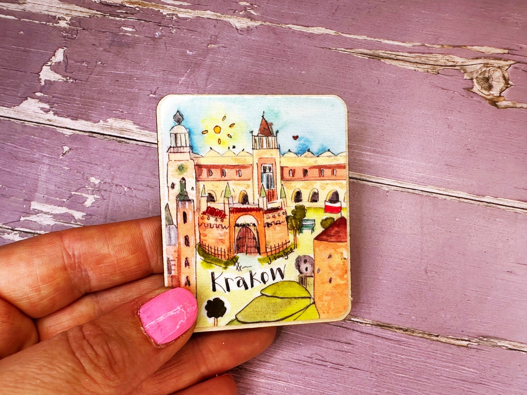Krakow Poland Little City Landmark Cute Wooden Fridge Magnet - Etsy