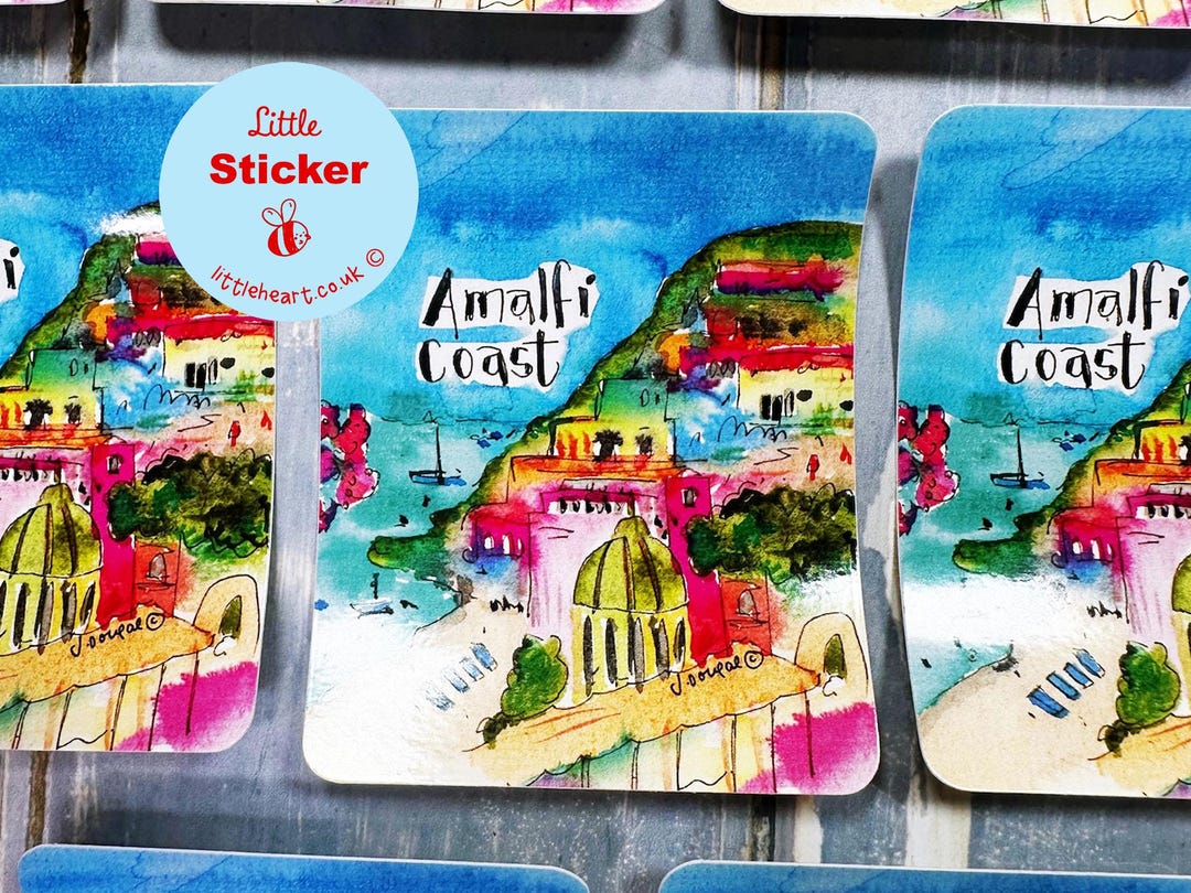 Amalfi Coast Italy Sticker Little Landmark Cities Cute Permanent ...