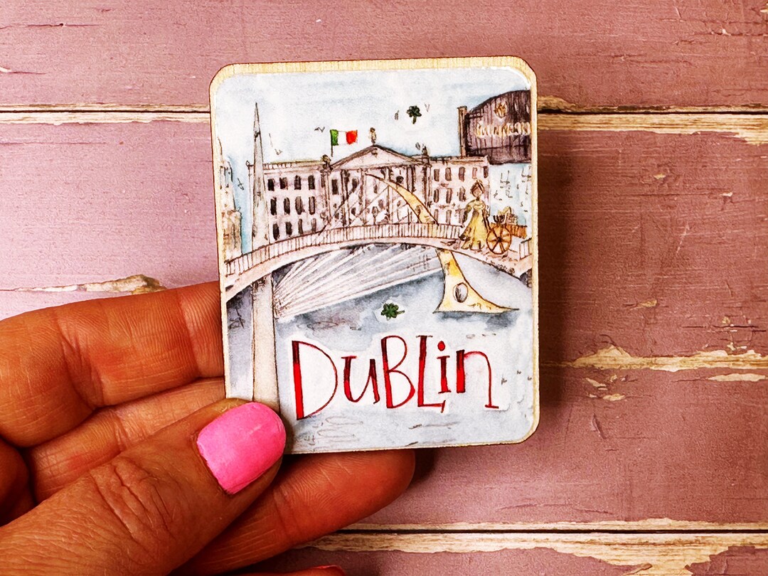 Dublin Ireland Little City Landmark Cute Wooden Fridge Magnet - Etsy