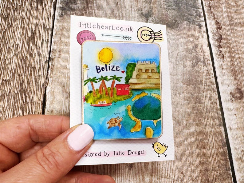 Belize Central America Little City Landmark Cute Wooden Fridge Magnet ...