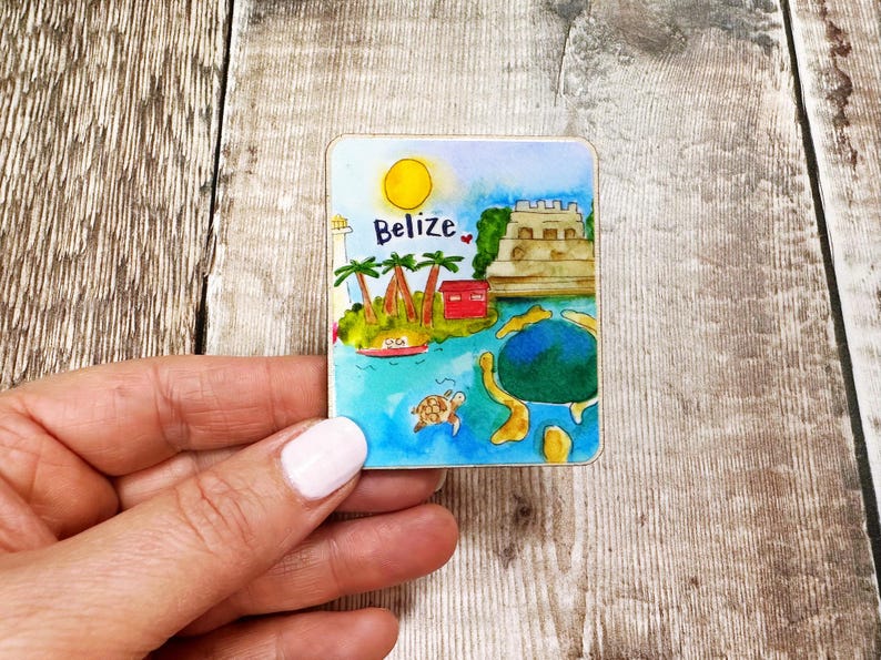 Belize Central America Little City Landmark Cute Wooden Fridge Magnet ...
