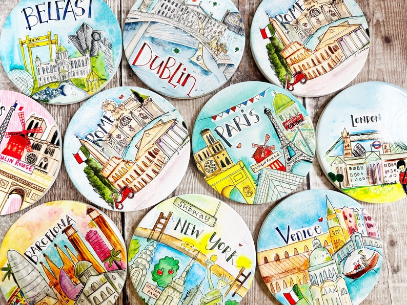 Venice Italy Little City Landmarks Ceramic Coaster - Etsy