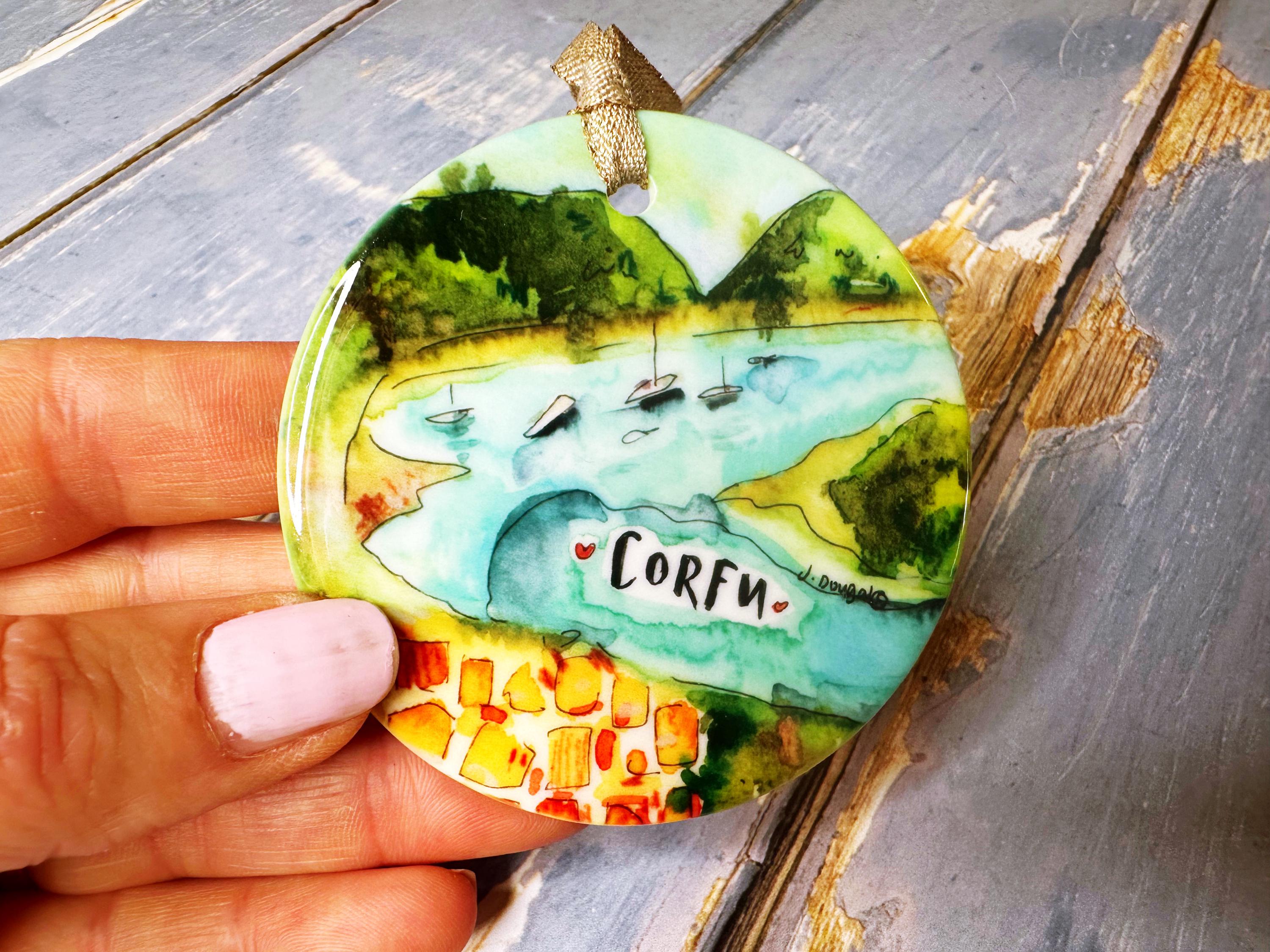 Corfu Greece Little Landmarks Ceramic Hanging Decoration Christmas - Etsy