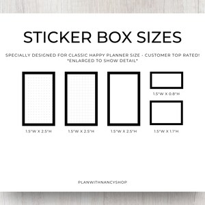 Black Classic HP Printable Planner Box Stickers Happy Planner - Etsy
