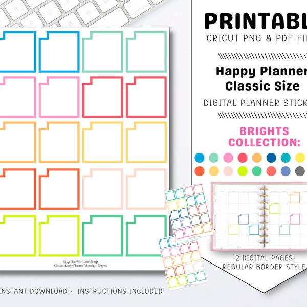 Printable Planner Monthly Boxes - Etsy