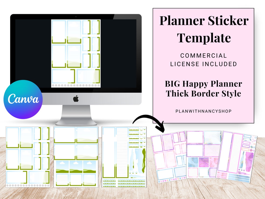 Editable Canva Planner Sticker Template for Big Happy Planner ...