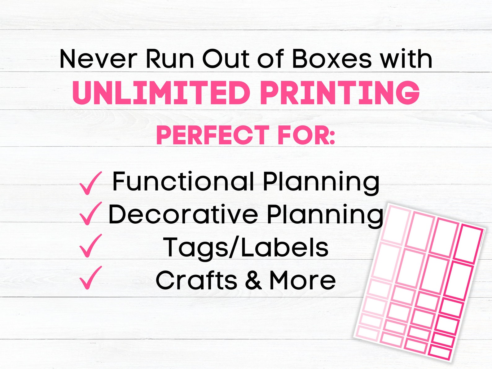 Planner Box Stickers for Happy Planner Colorful Planner - Etsy