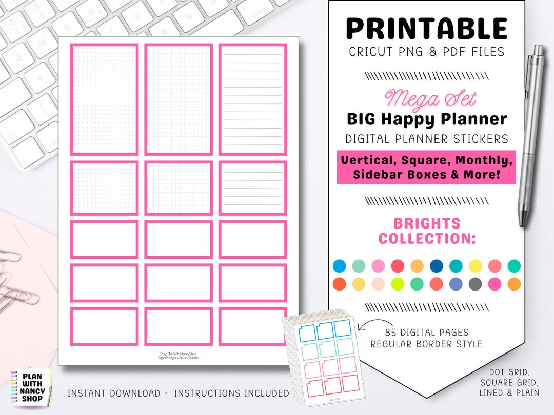 Big Happy Planner Box Stickers Digital Weekly Sticker Bundle Printable ... Big Happy Planner Box Stickers Digital Weekly Sticker Bundle Printable ...