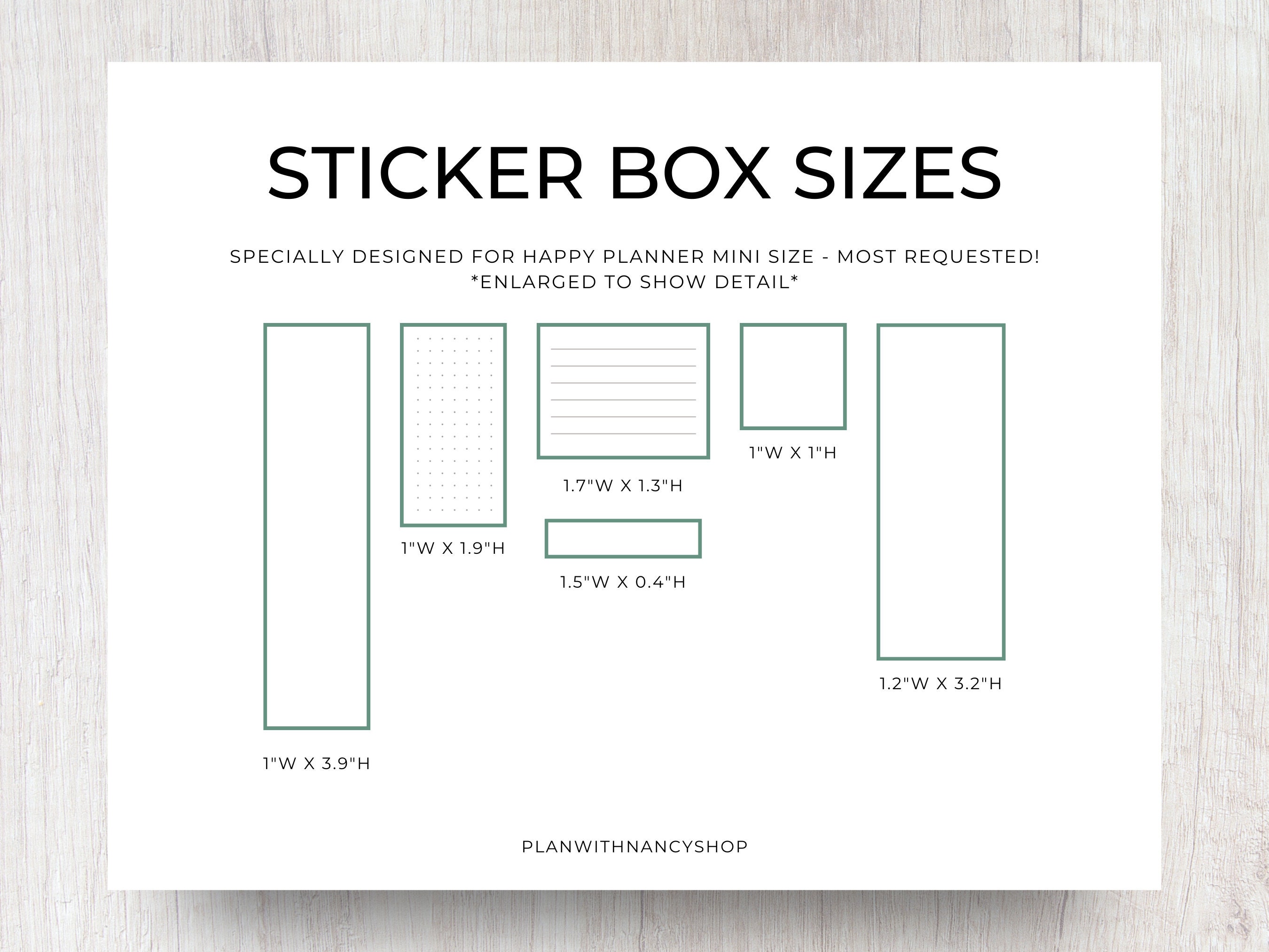 Planner Box Stickers for MINI Happy Planner, Colorful Planner Boxes ...