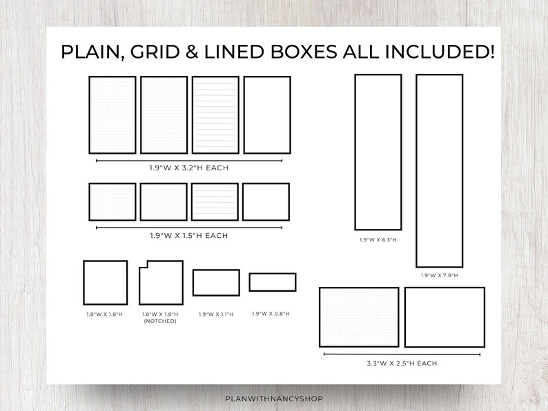 Printable Write on Boxes for Big Happy Planner Functional - Etsy