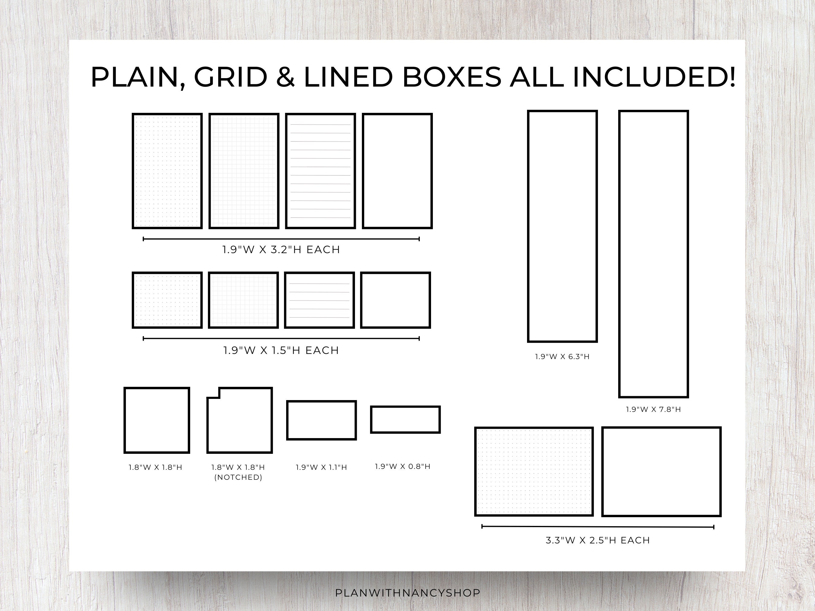 Printable Write on Boxes for Big Happy Planner Functional - Etsy