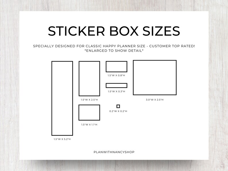 Planner Box Stickers for Happy Planner Colorful Planner - Etsy