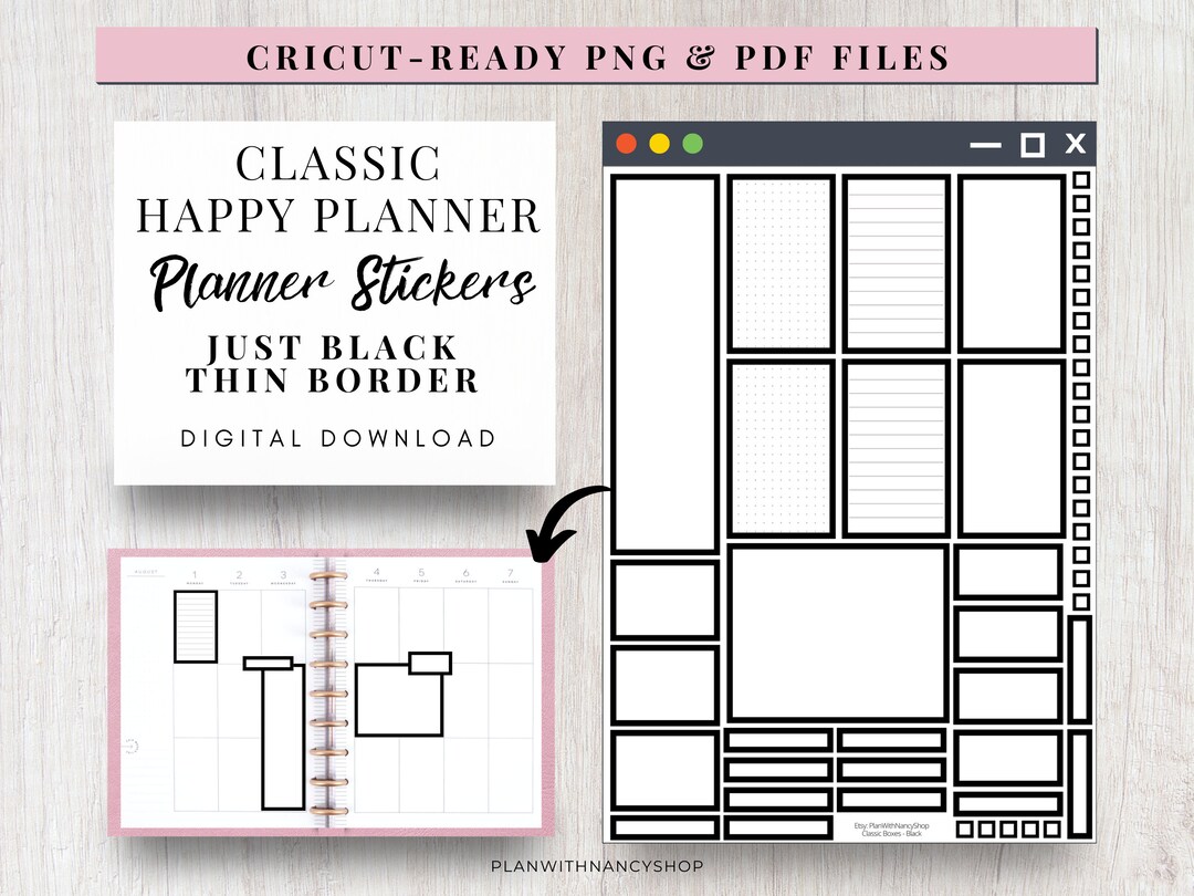 Planner Box Stickers for Happy Planner Colorful Planner - Etsy