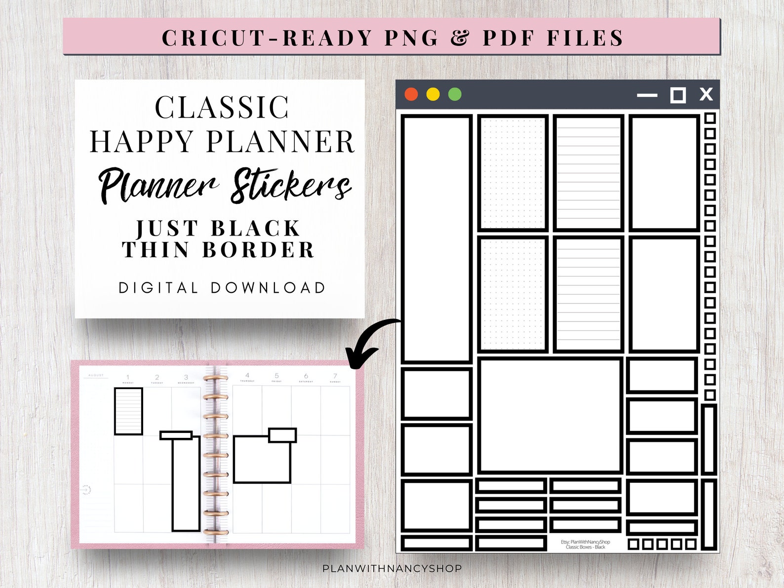 Planner Box Stickers for Happy Planner Colorful Planner - Etsy