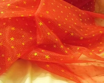 Red star fabric | Etsy