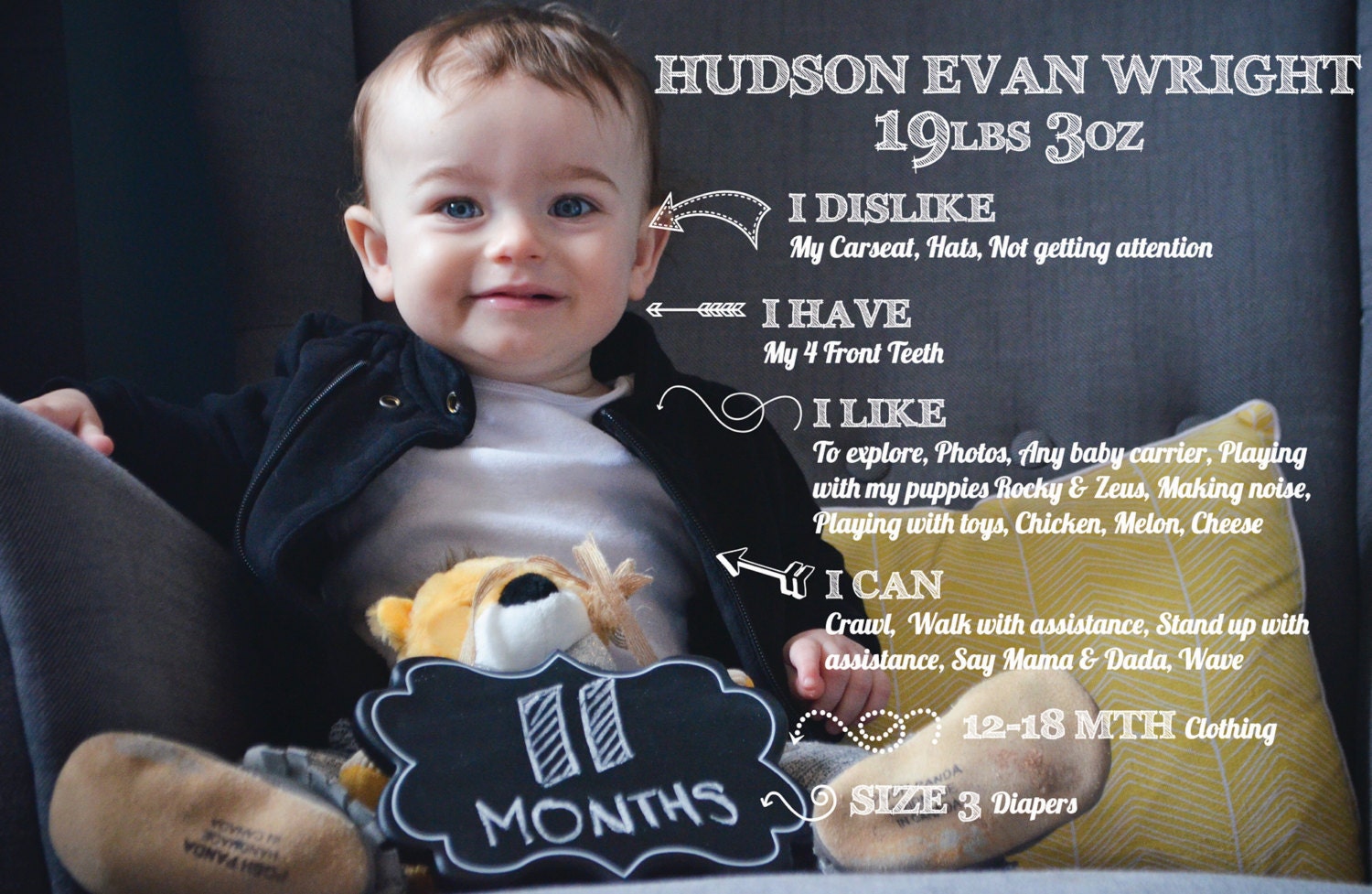 Baby Monthly Update Template - Child Milestones DIY Digital Template - Etsy