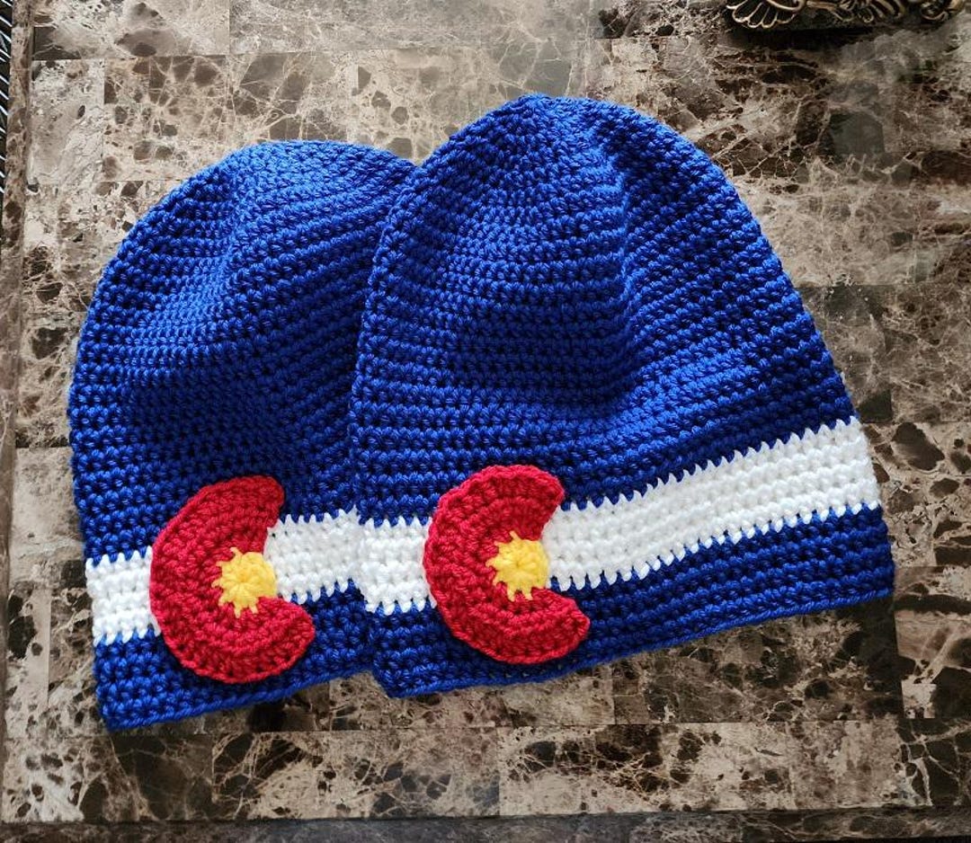 Slouchy Colorado Flag Beanie/skull Cap/ready to Ship - Etsy