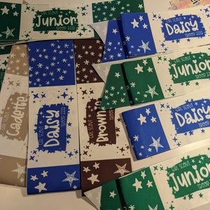 Girl Scouts T-shirt or Bow With Troop Number, Brown Green Blue Pink Tan ...