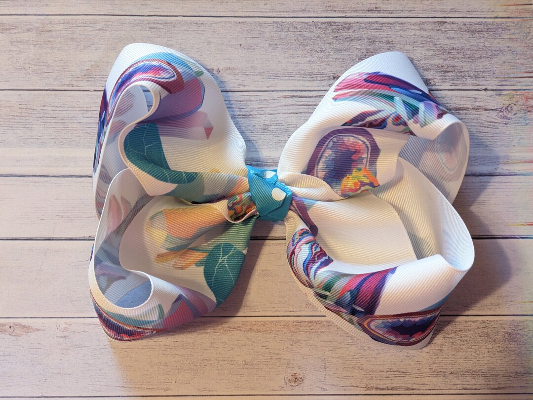 Crystal Gem Hair Bow, Cute Bows for Girls, Tan, Rock Hair Clip, Geology ...