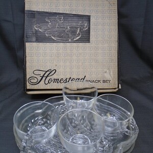 Vintage 1950's Federal Glass Homestead Snack Set - Etsy