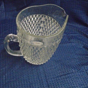 Vintage Indiana Glass Diamond Point Pitcher-1960's - Etsy