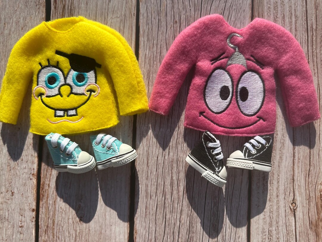 Elf Doll Spongebob Patrick Pirate Movie Sweaters With High Top Sneakers ...