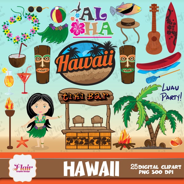 Luau Clipart - Etsy