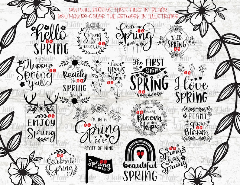 Hello Spring Bundle, Welcome Spring Svg, Flower Svg, Spring is Here Svg ...