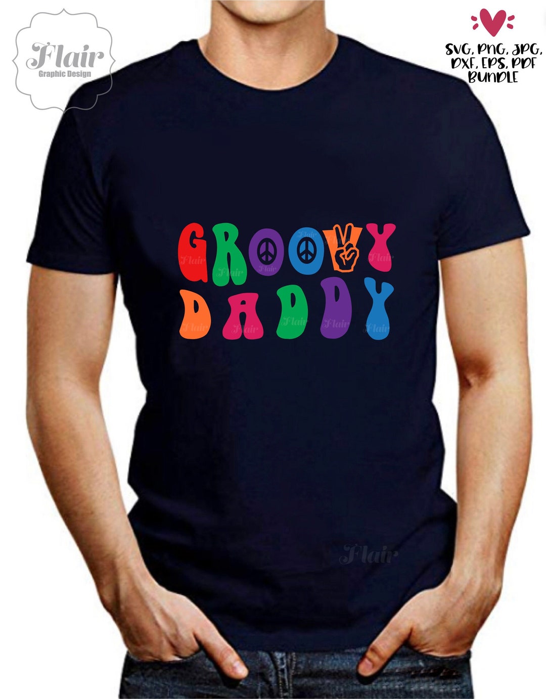 Groovy Dad SVG, PNG, DXF Bundle Digital Clipart, Retro Shirt, Groovy ...