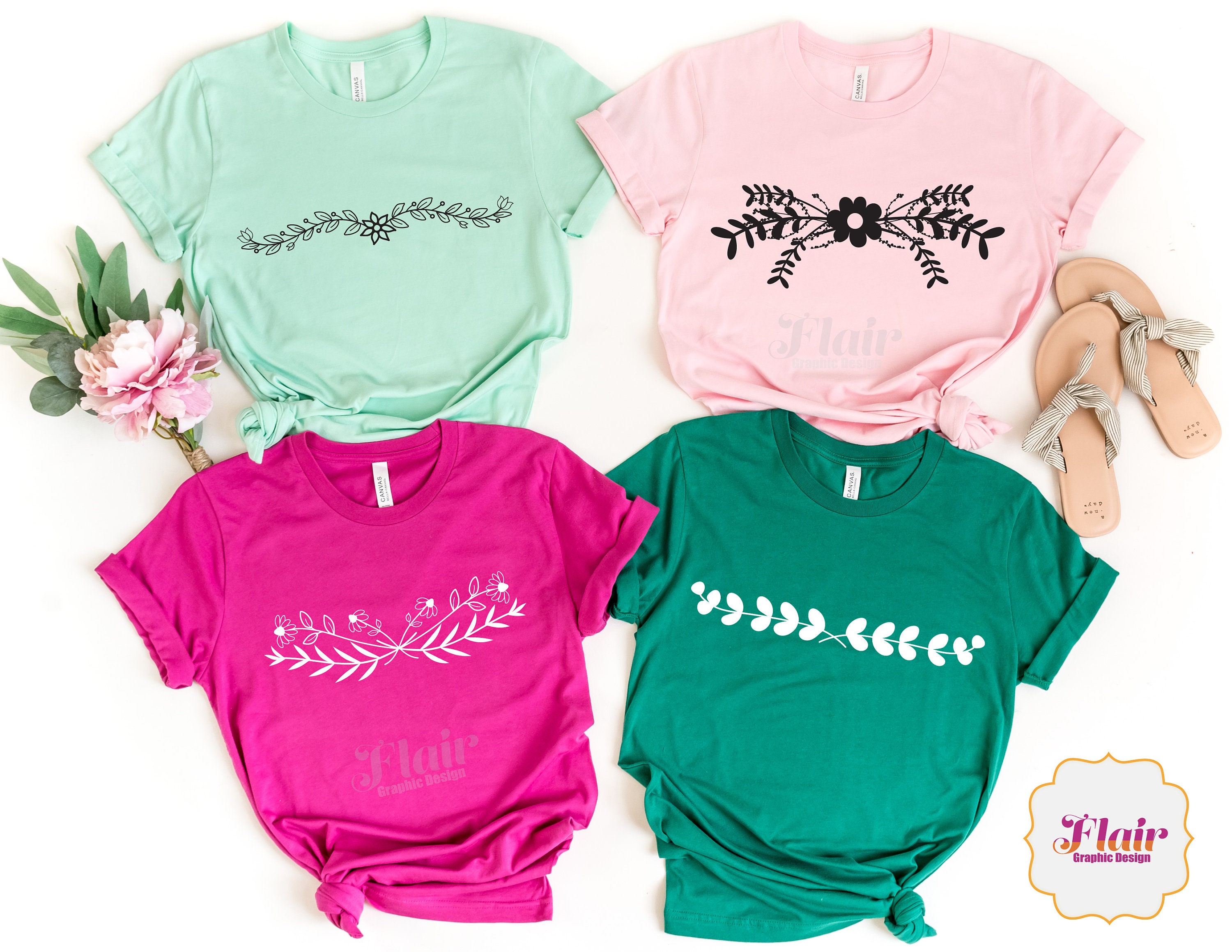 Greenery Vines Bundle SVG PNG Floral Bouquet Leaf Divider | Etsy