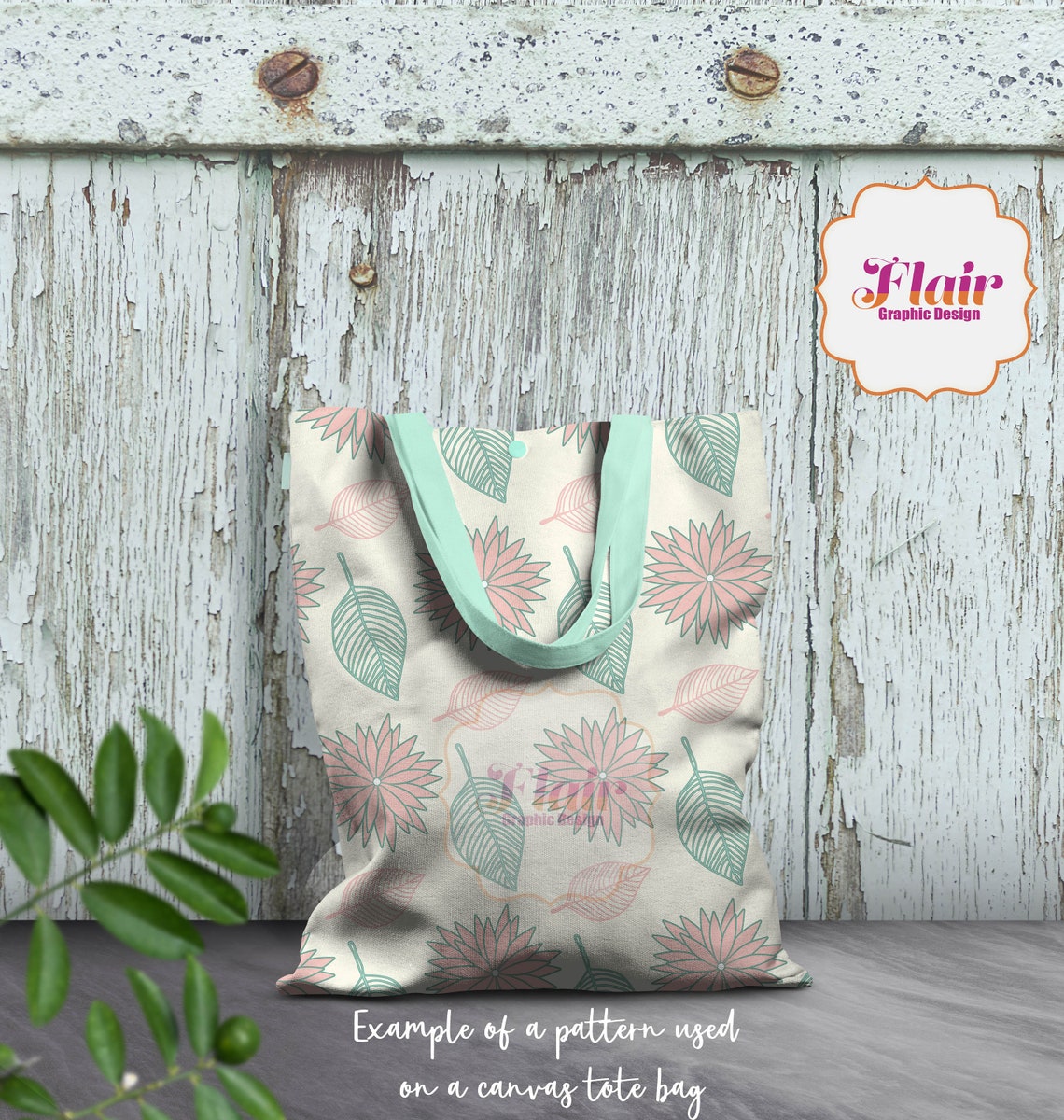Dahlias in Pink and Mint Green Digital Paper, Floral Pattern, Flowers ...