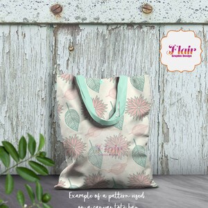 Dahlias in Pink and Mint Green Digital Paper, Floral Pattern, Flowers ...