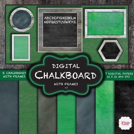 Chalkboard with Vintage Wood Frames Plus Chalkboard Texture | Etsy