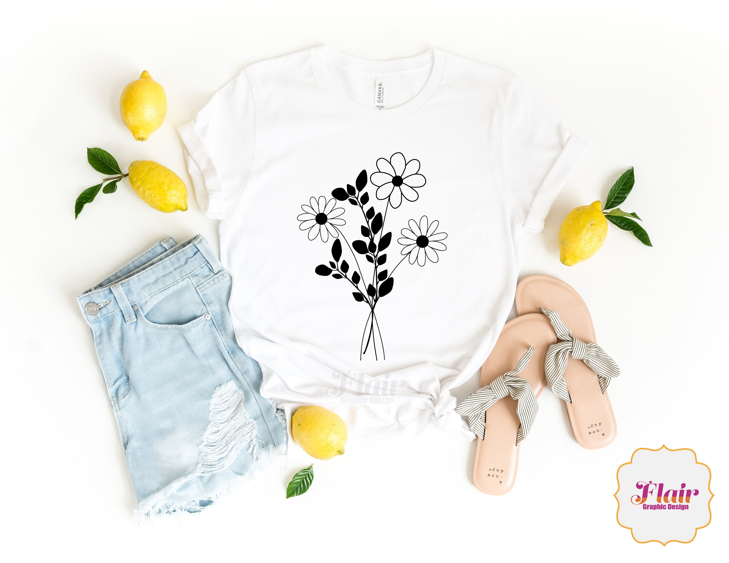 Floral Bouquet Bundle, SVG, PNG, Flowers, Hand Drawn Botanical SVG ...