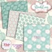 Dahlias in Pink and Mint Green Digital Paper, Floral Pattern, Flowers ...