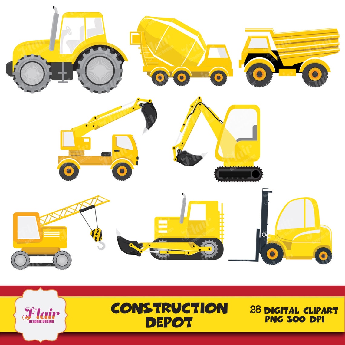 CONSTRUCTION DEPOT CLIPART Trucks Clipart Dump Truck - Etsy