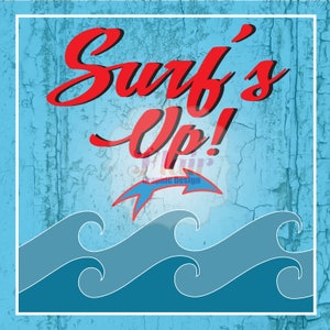 SURF’S UP Digital Papers, Summer Patterns, Beach Patterns, Sea, Beach ...