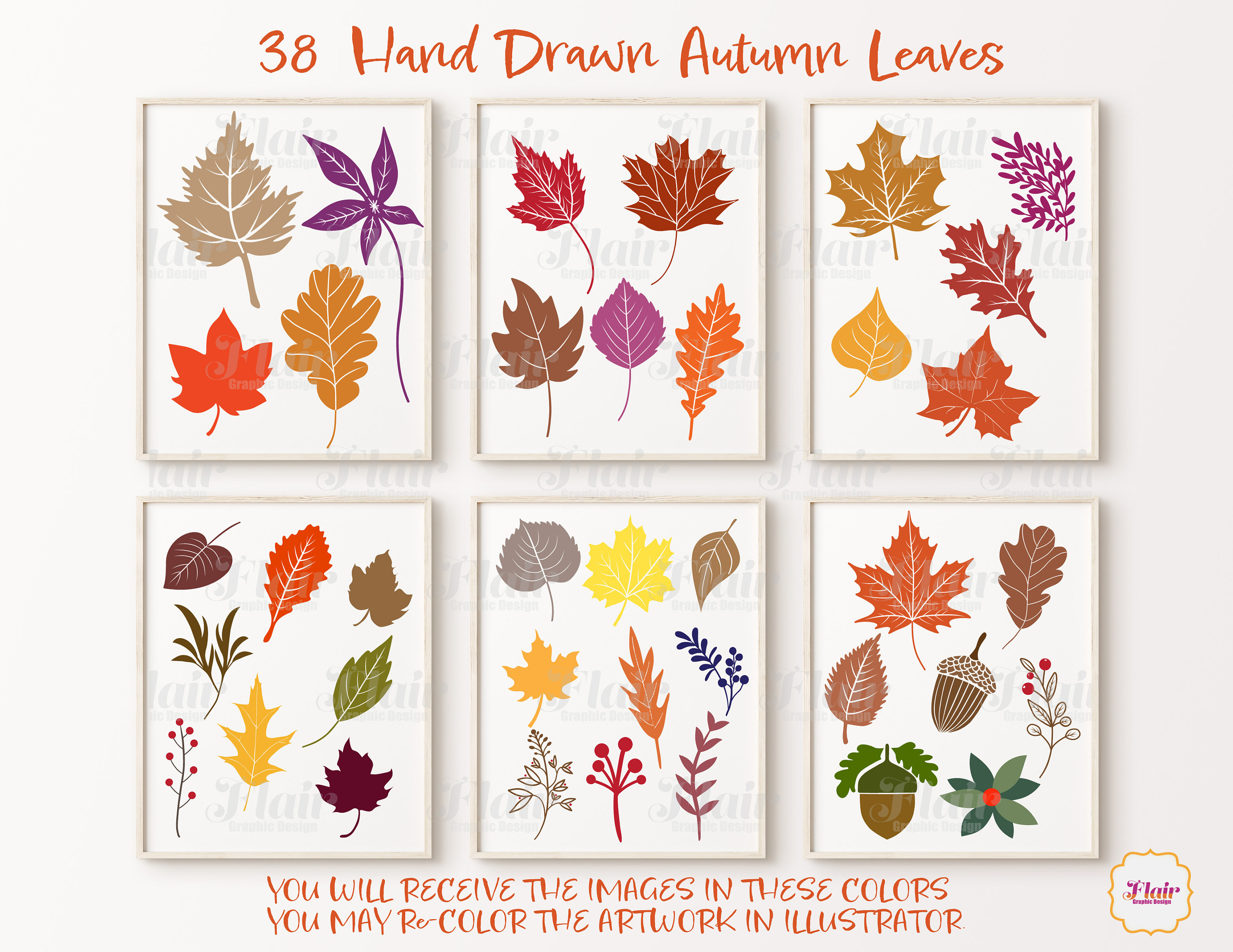 Autumn Leaves SVG PNG Bundle Digital Clipart Fall Leaf - Etsy