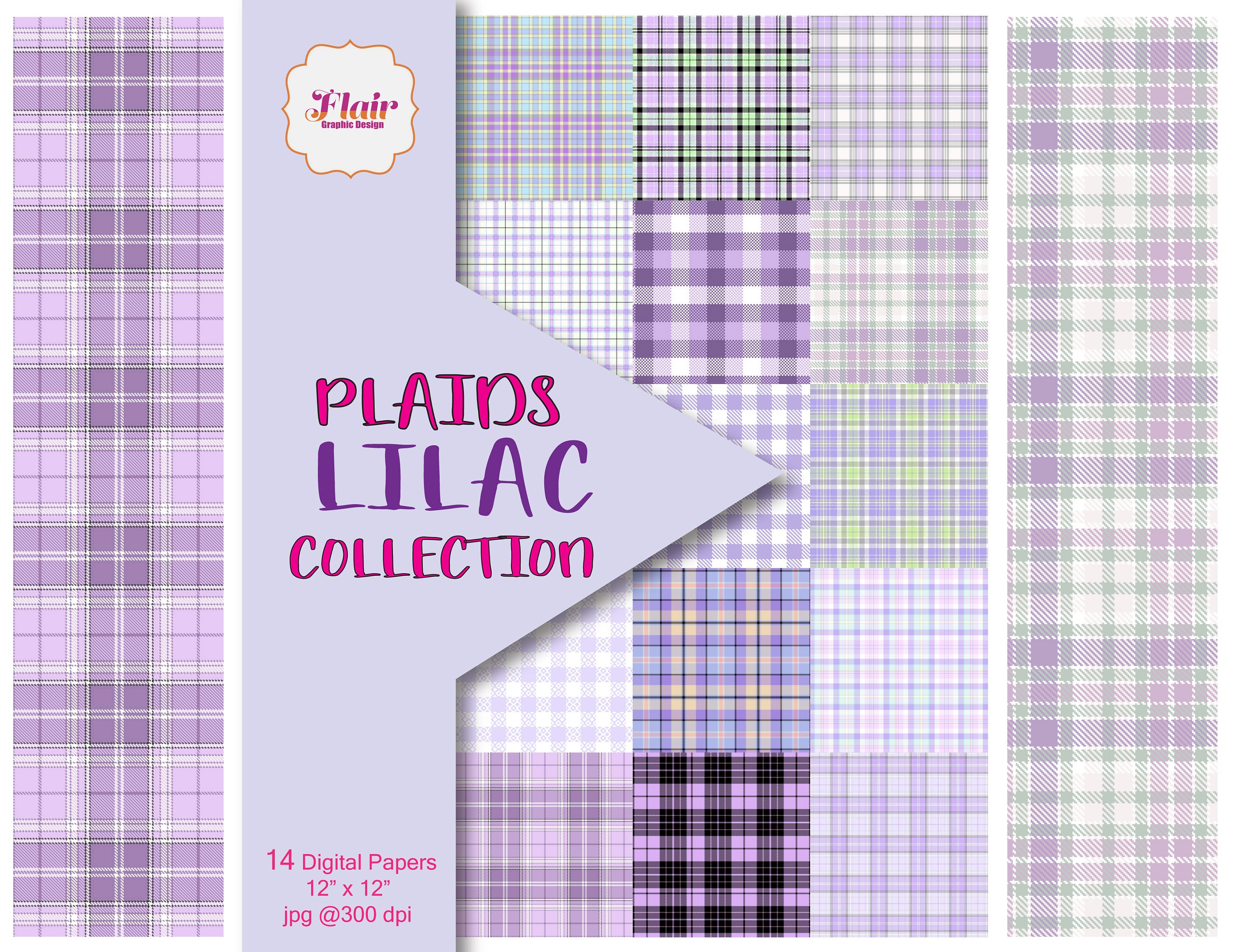Lilac Digital Paper Lavender Checkered Gingham - Etsy