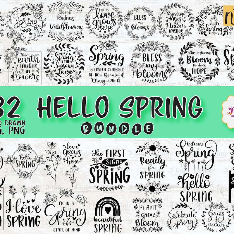 Welcome Spring Clipart - Etsy