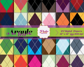 Argyle Digital Paper - Etsy
