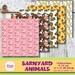 BARNYARD ANIMALS Digital Papers, Farm Animals Clipart, Cow, Pig, Horse ...