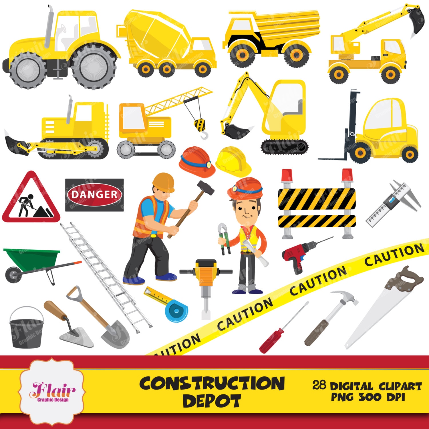 Construction Worker Tools Clipart